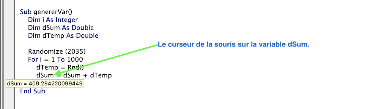 Débogage du code VBA — ACT2035 Actuariat et informatique